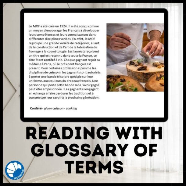 Le MOF Google™ drive French reading comprehension activity