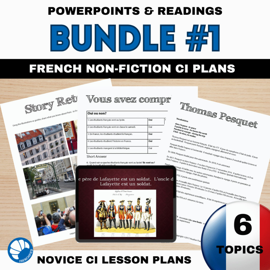 French Comprehensible Input units 5-8 for Beginning French