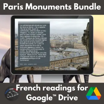 Paris monuments bundle - French readings for Google Drive™