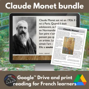 Monet bundle French reading print and Google slides