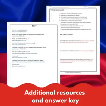 Haiti bundle French reading activity for print and Google™ drive