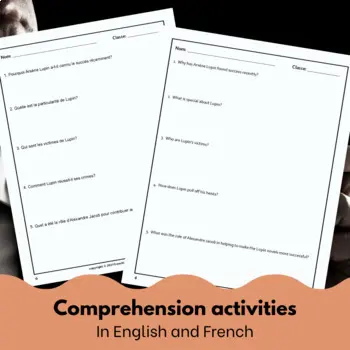 Who is Arsene Lupin bundle print and digital French reading comprehension