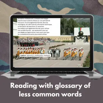 French Foreign Legion bundle French reading comprehension activity ...