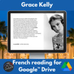 Princess Grace Google™ drive French reading comprehension activity