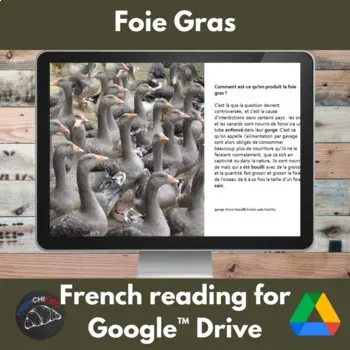 Foie Gras Google™ slides French reading comprehension activity