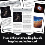 Webb telescope bundle French reading comprehension activity