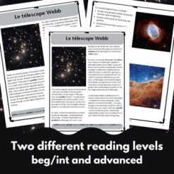 Webb telescope bundle French reading comprehension activity