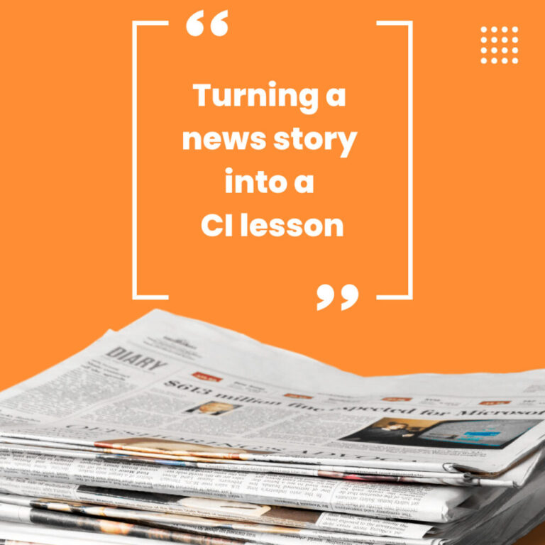Turning a news story into a lesson