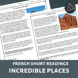 Incredible Places Short French reading passages