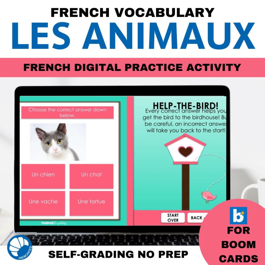 Les Requins French reading activity for Boom Cards™