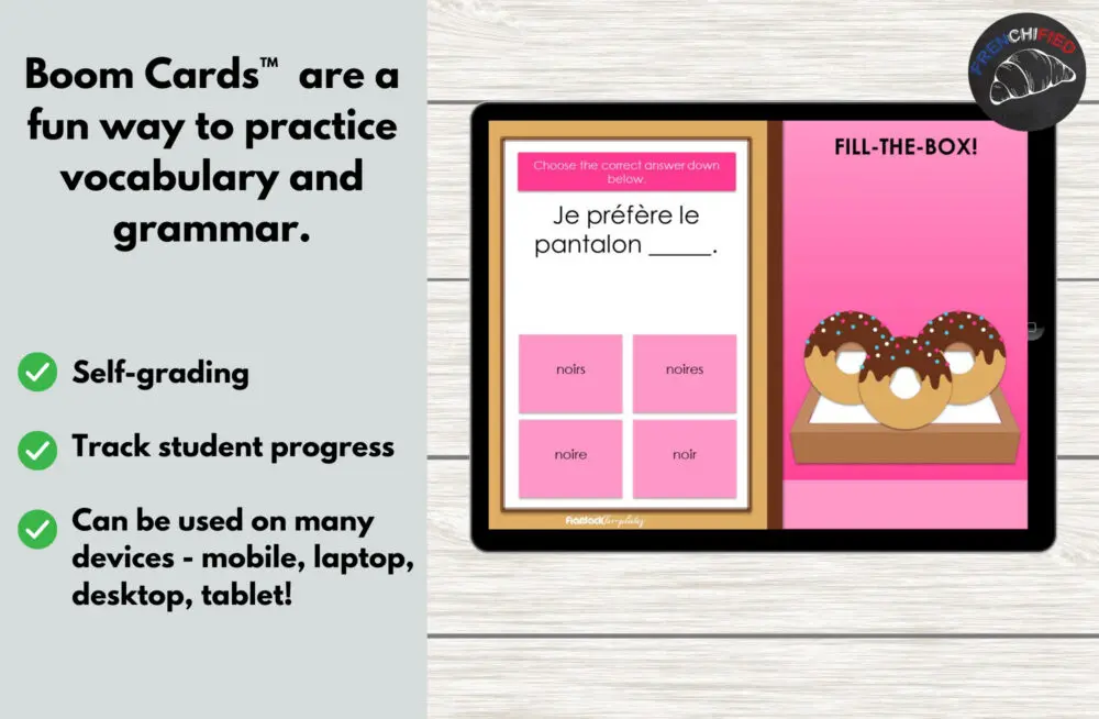 French adjective agreement - Boom™ Cards