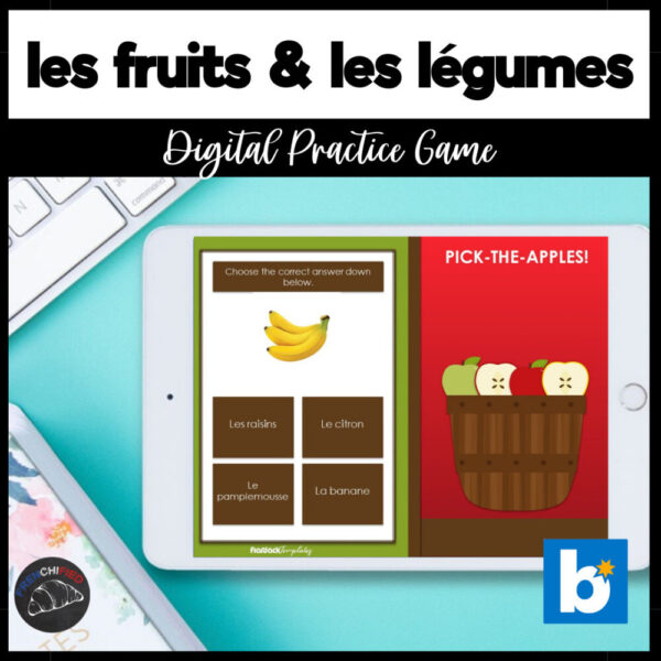 French fruits and vegetables vocabulary - Boom™ Cards
