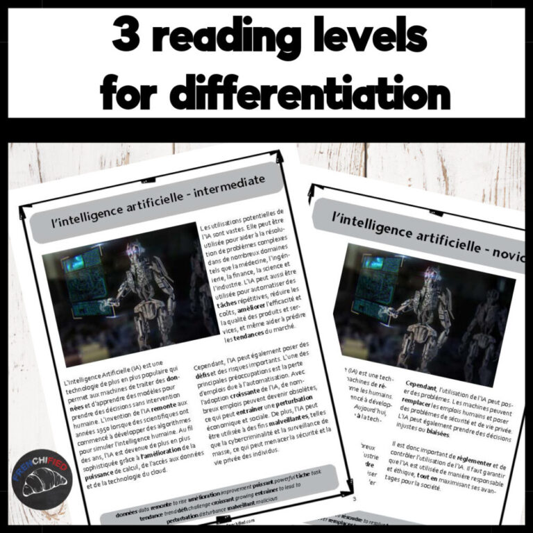 Artificial intelligence French reading comprehension