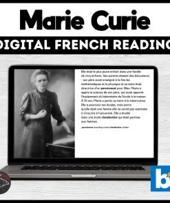 Marie Curie French reading comprehension for Boom™ cards