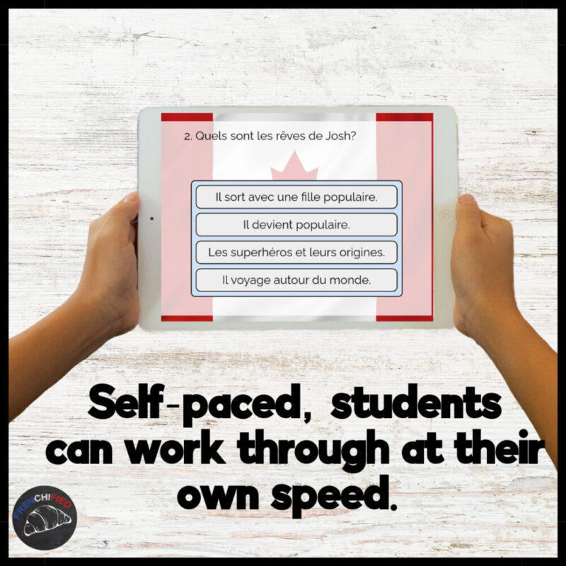 Canadaman French reading comprehension for Boom™ cards