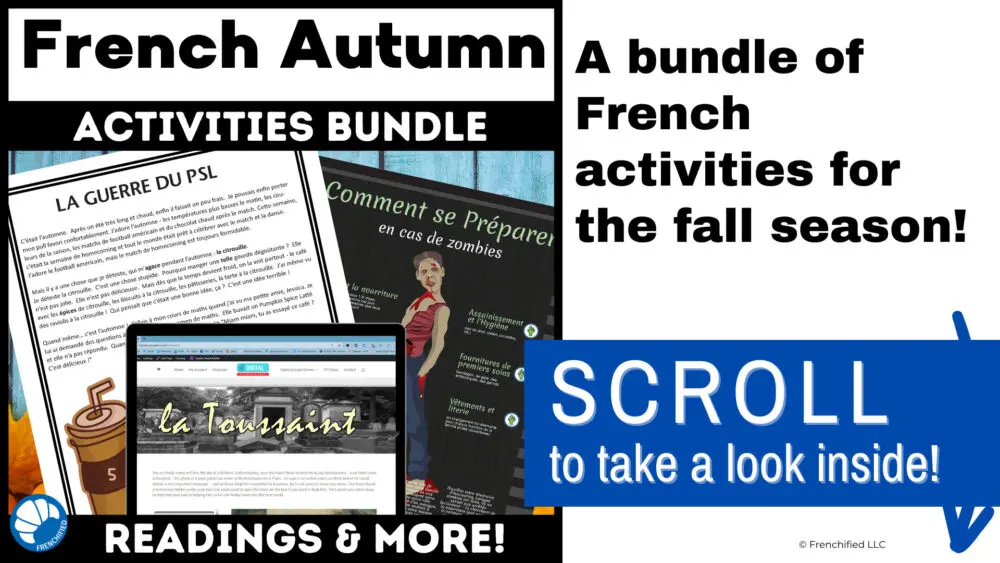 French autumn activities bundle
