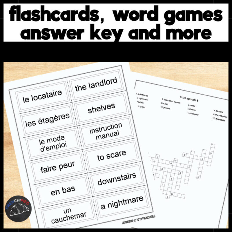 Extra French episode 8 worksheets- La Cousine de la Gardienne