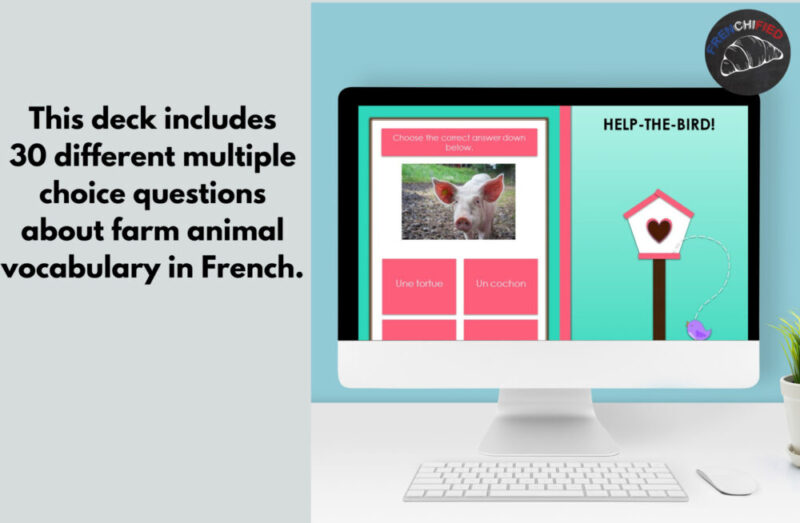 French farm animals vocabulary - Boom™ Cards