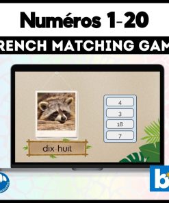 French numbers matching 1-20 - Boom™ Cards