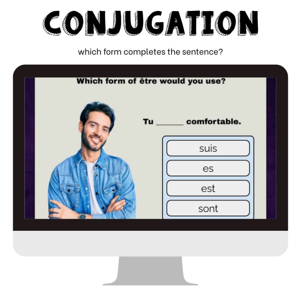 The French verb être Boom cards conjugation activity