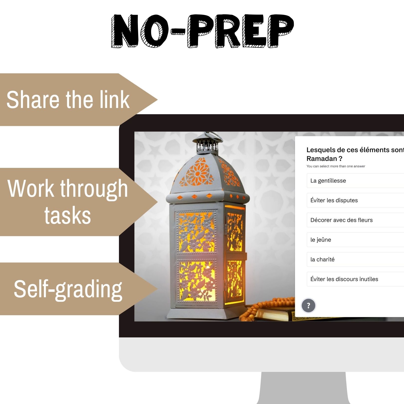 Ramadan French reading comprehension and vocabulary activity Eid al-Fitr